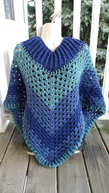 Stylish Mexican Crochet Hand-knitted Poncho Pattern - Knitting Patterns DIY