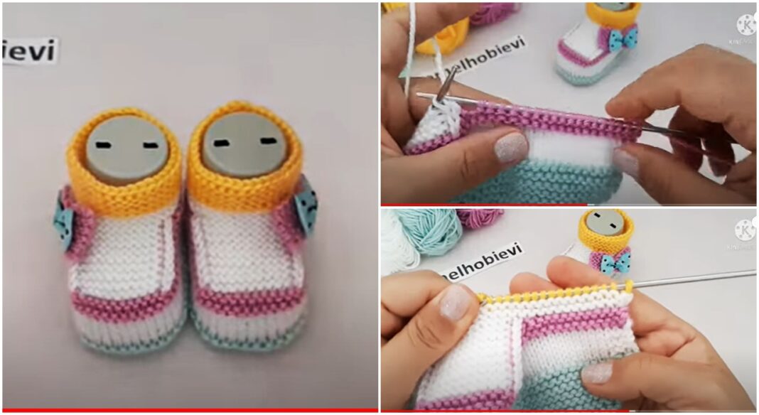 Two Needle Baby Booties Knitting Pattern - Knitting Patterns DIY